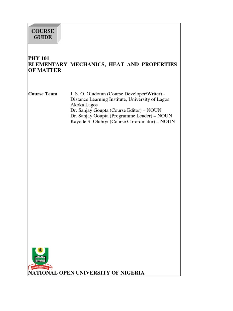 PHY101 | PDF | Temperature | Heat