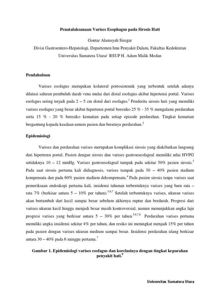 Tatalaksana Varises Esofagus pada Sirosis | PDF