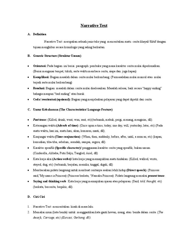 English - Narrative Text | PDF