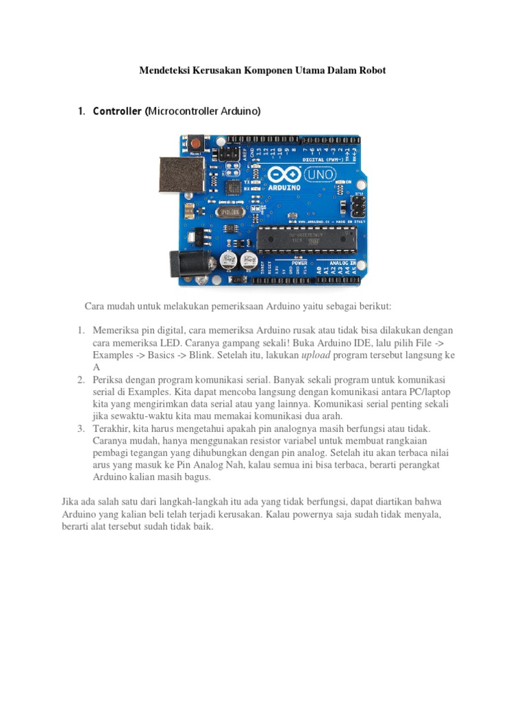Pemeriksaan Komponen Robot | PDF