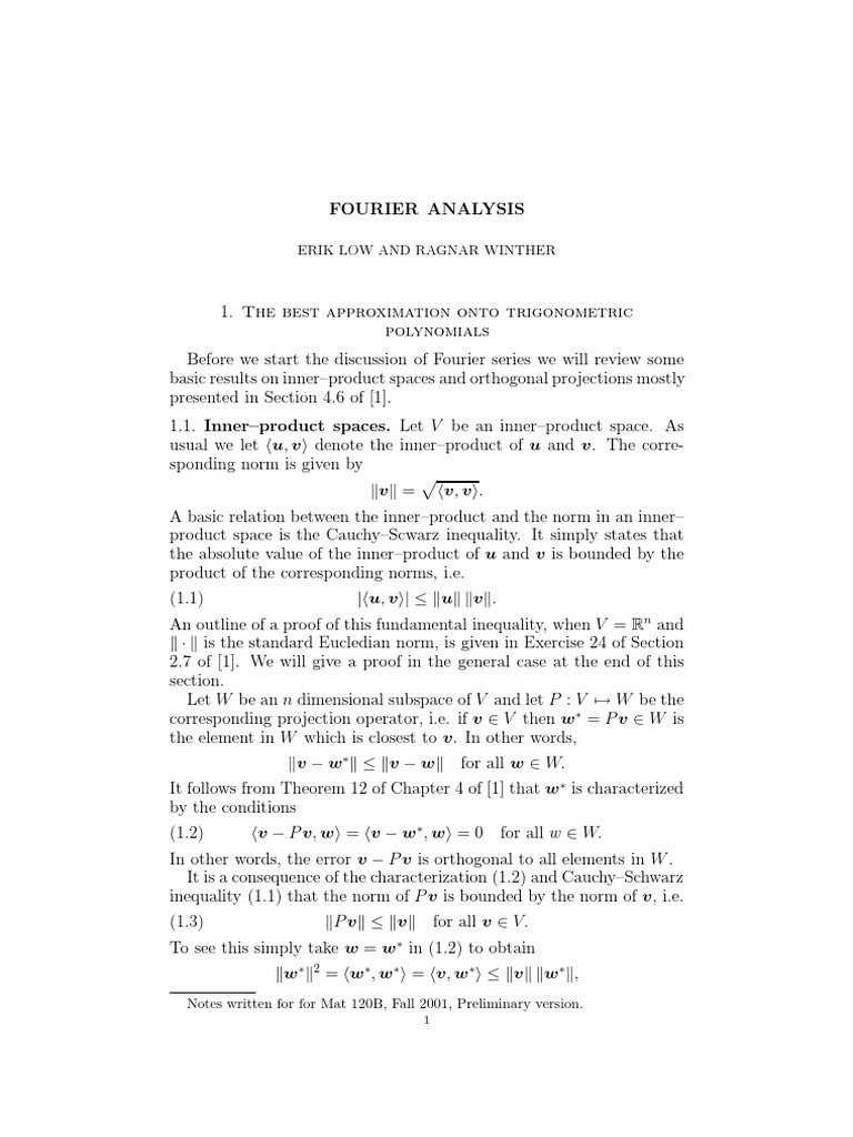 Fourier Analysis and Trigonometric Polynomials | PDF | Trigonometric ...