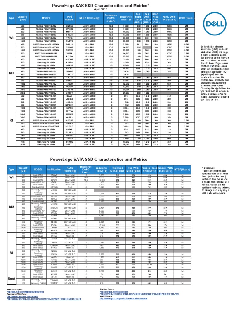 Dell PowerEdge SAS SSD | PDF | Solid State Drive | Flash Memory