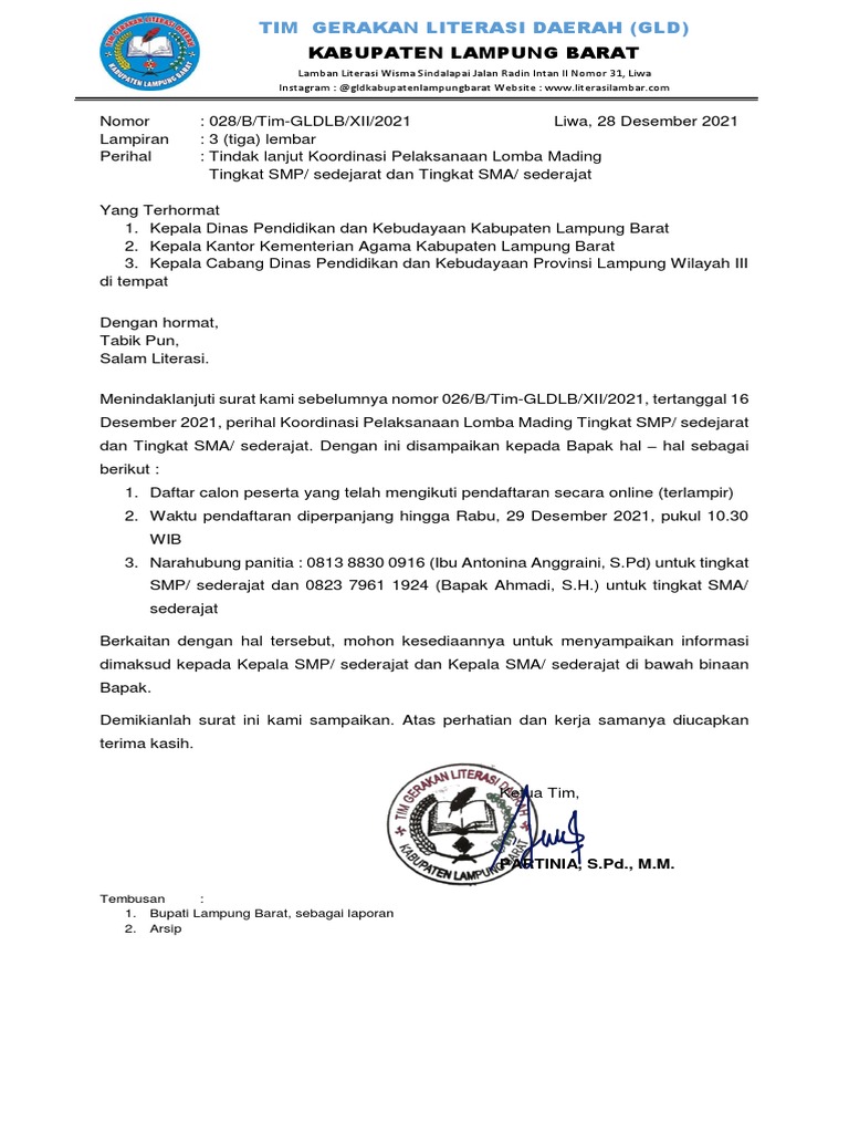 Lomba Mading SMP dan SMA Lampung Barat | PDF