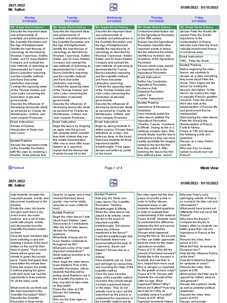 9th Grade World History Q3 Week 1 | PDF | Scientific Revolution | Science