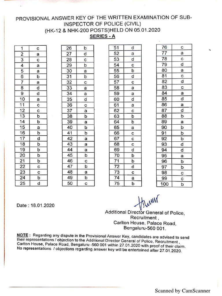 Karnataka PSI Question Paper 05 01 2020 1 | PDF | Computers