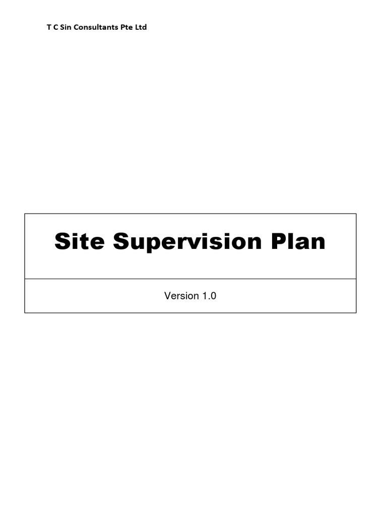 Site Supervision Plan | PDF | Deep Foundation | Concrete
