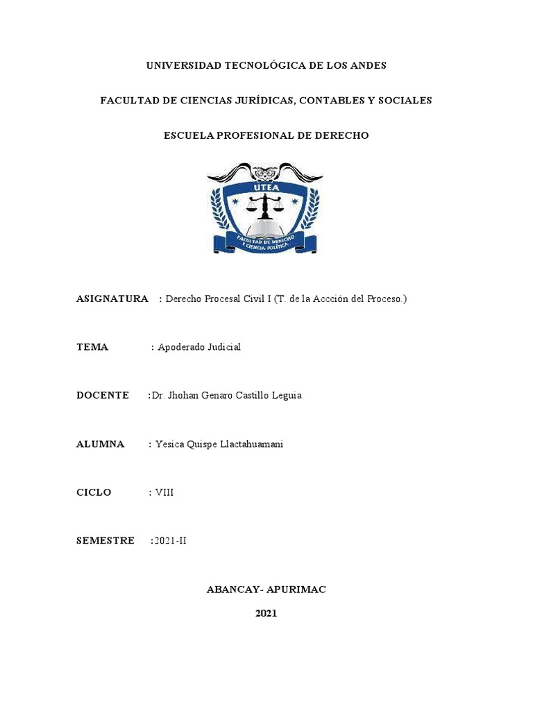 APODERADO | PDF | Ley procesal | Ley Pública