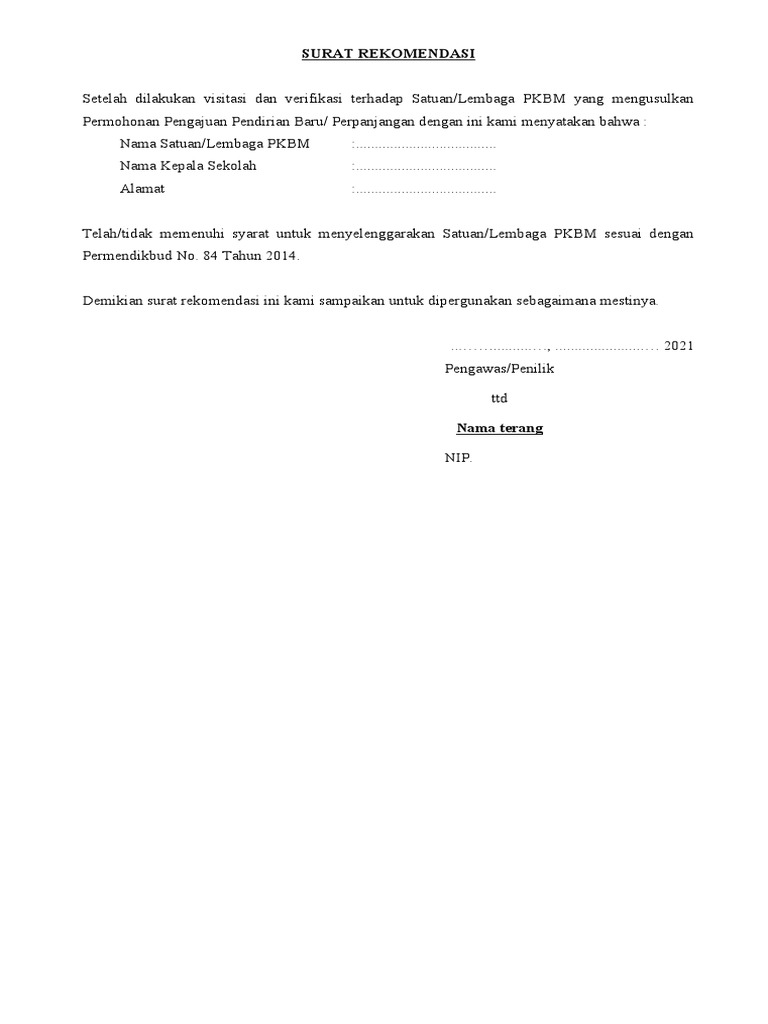 Kelengkapan Izin Operasional PKBM | PDF