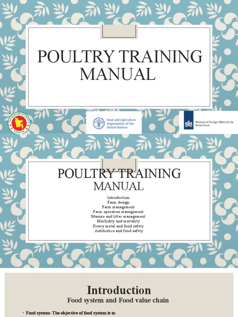 1st Draft Poultry Farmer's Training Manual | PDF | Foods | Food Safety