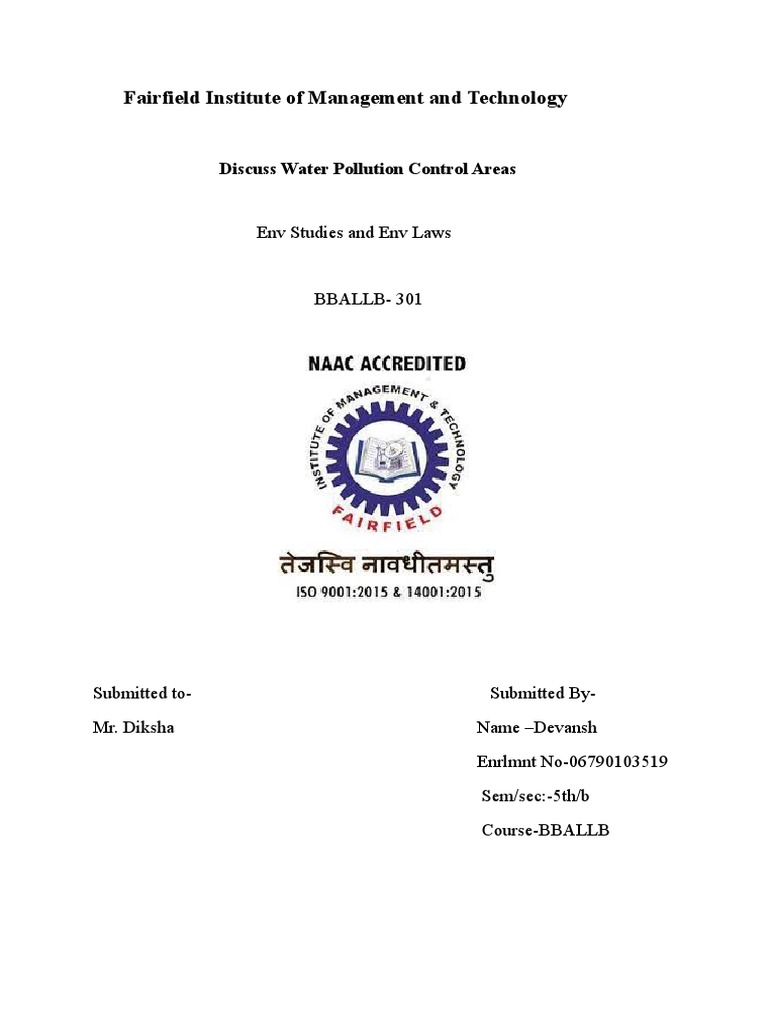 Fairfield Institute of Management and Technology 3 | PDF | Water ...