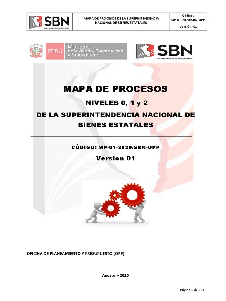 2020 0047gg 01 Resolucion Mapa de Procesos 0 1 y 2 de La SBN Niveles Procesos 2020 08 26 ...
