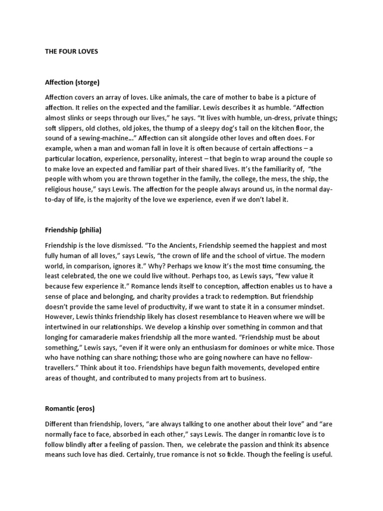 The Four Loves | PDF | Love | Romance (Love)