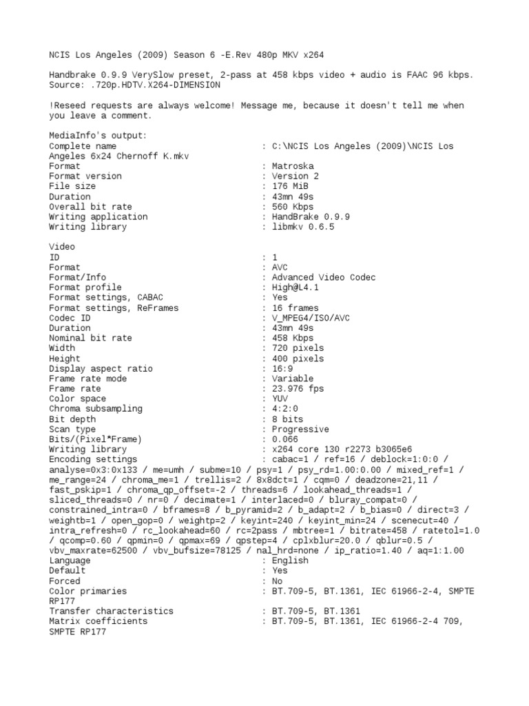 NCIS Los Angeles (2009) Season 6 - E.Rev 480p MKV x264 | PDF | Video ...
