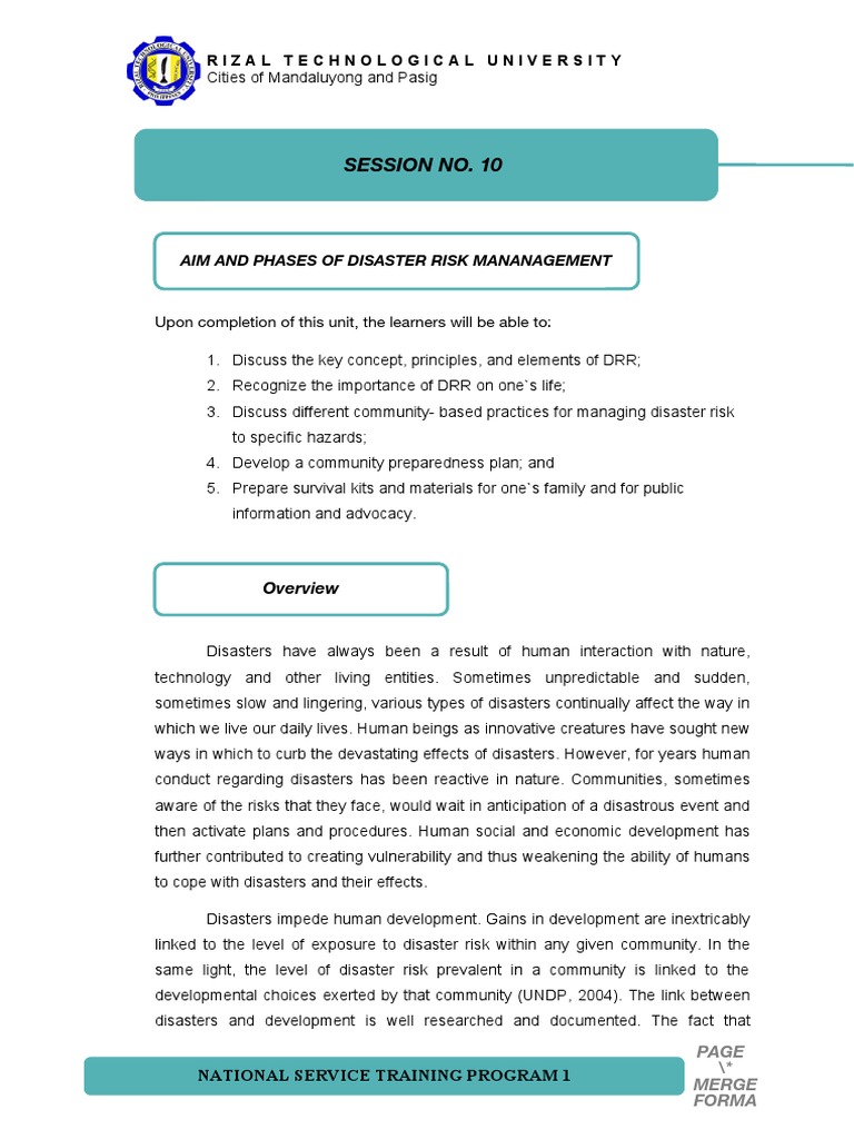 Understanding DRR and DRRM Concepts | PDF | Disaster Risk Reduction ...