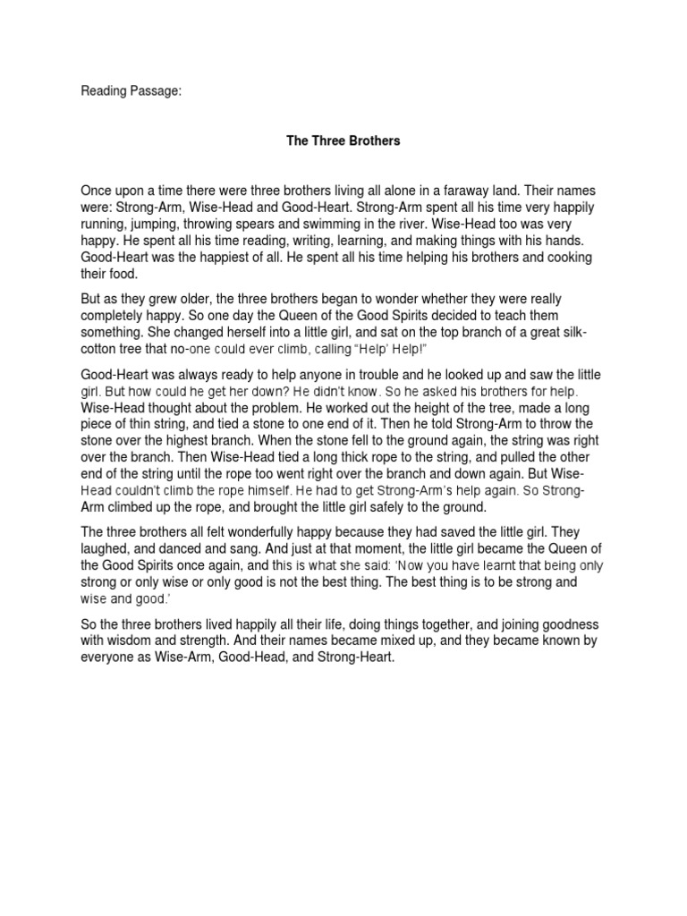 The Tale of the Three Brothers | PDF | Poetry
