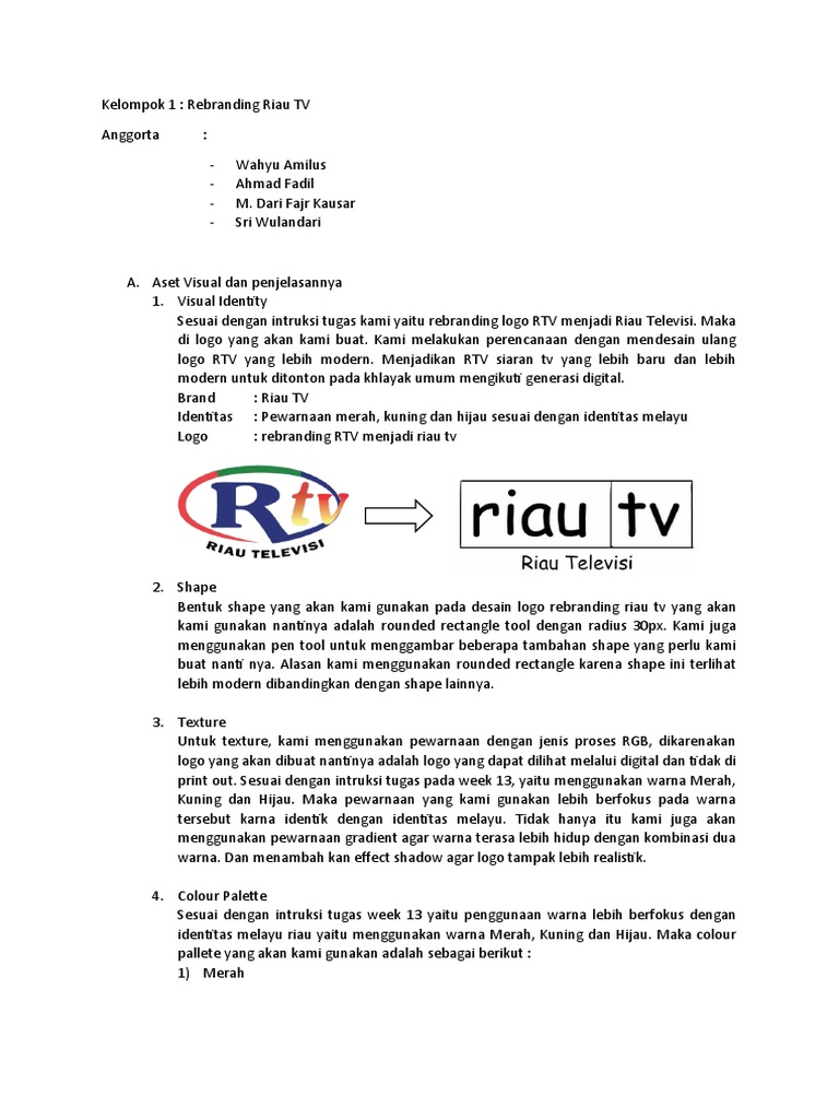 1 Kelompok 1 - Rebranding RTV | PDF