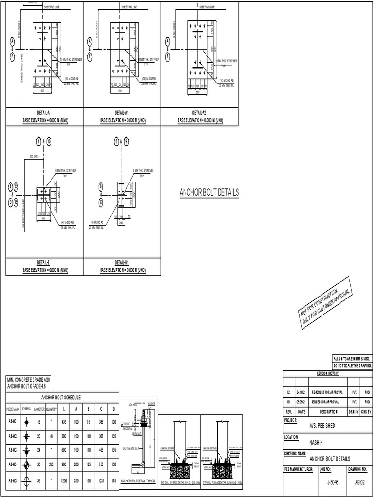 Anchor Bolt Details | PDF | Screw | Nut (Hardware)