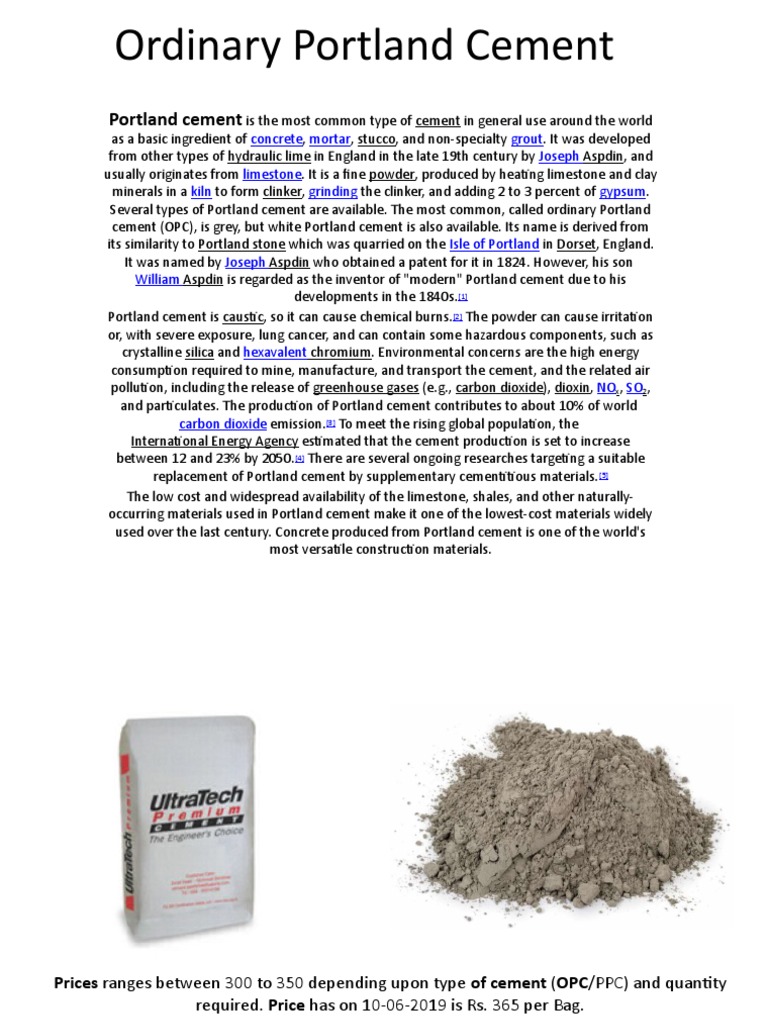 Overview of Ordinary Portland Cement | PDF | Paint | Cement
