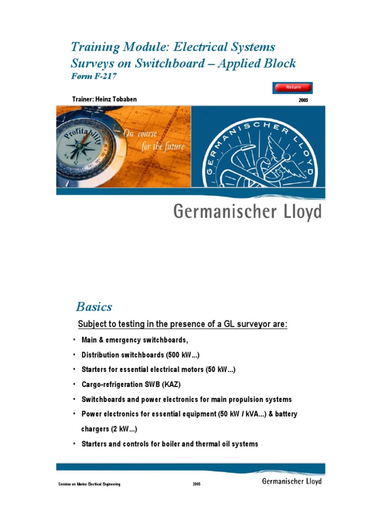 Training Module: Electrical Systems Surveys On Switchboard - Applied ...