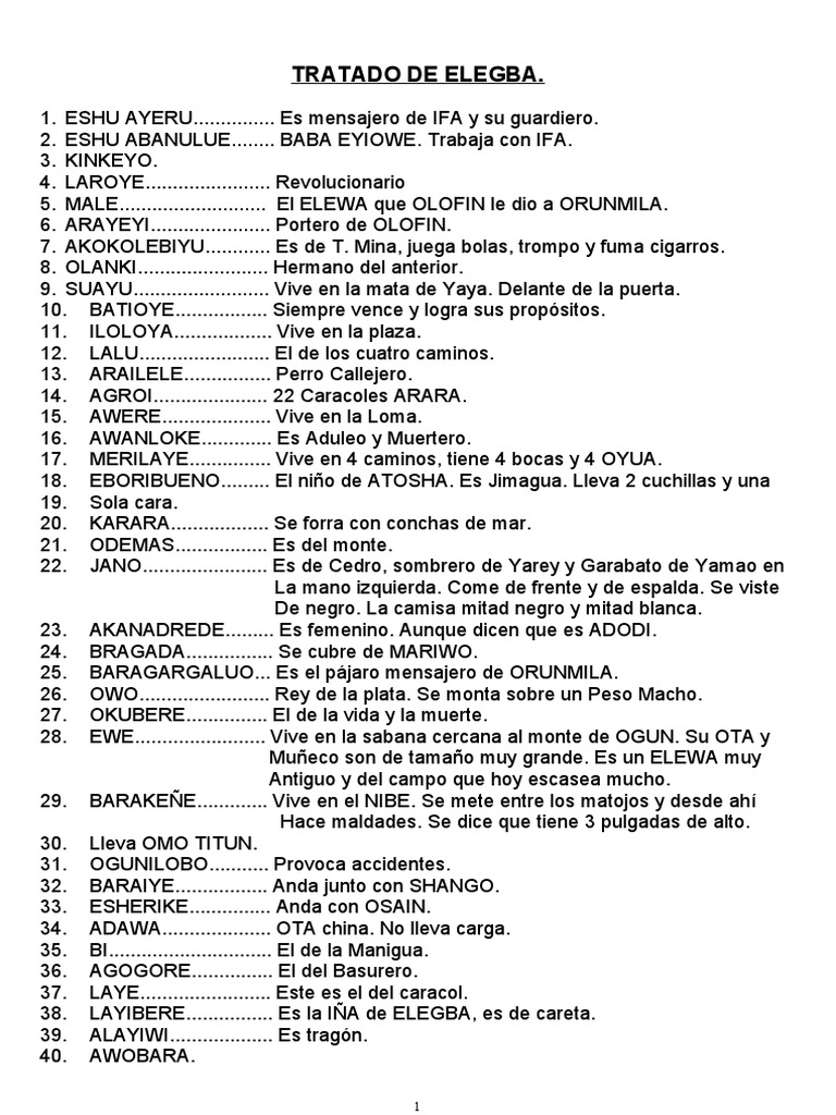 Tratado de Elegba. | PDF | Religión y creencia | Naturaleza