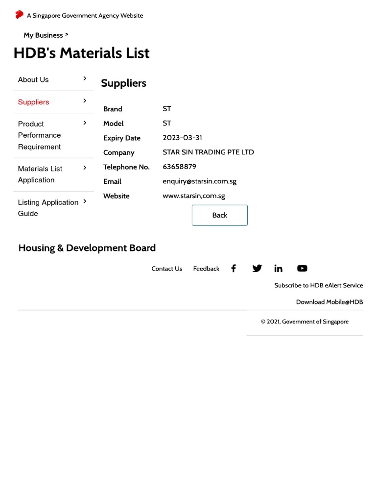 HDB - Materials List FT | PDF