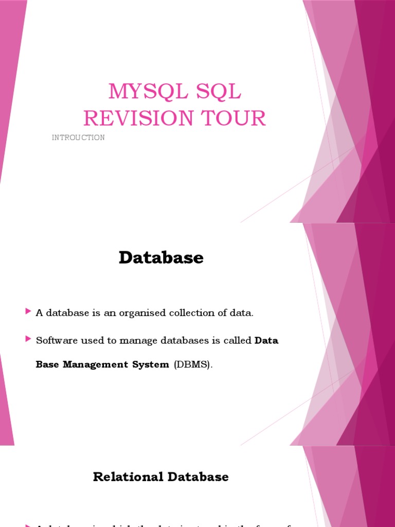 Mysql SQL Revision Tour | PDF | Relational Database | Sql