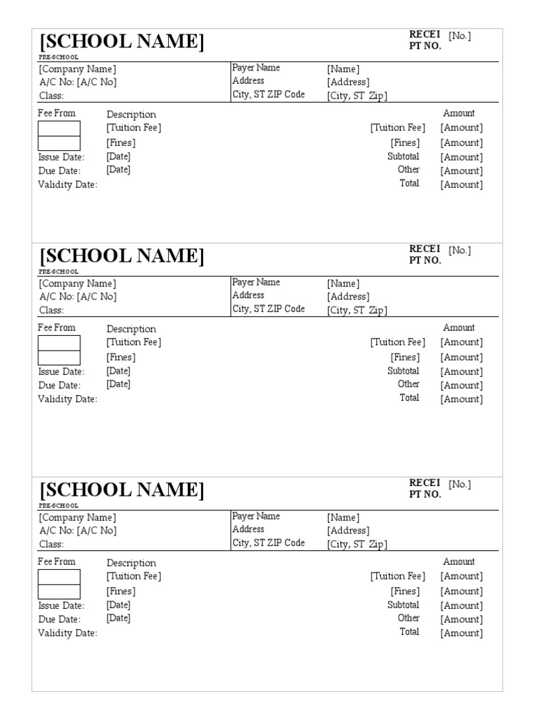 School Fee Payment Receipt Template - 1 | PDF | Money | Economies