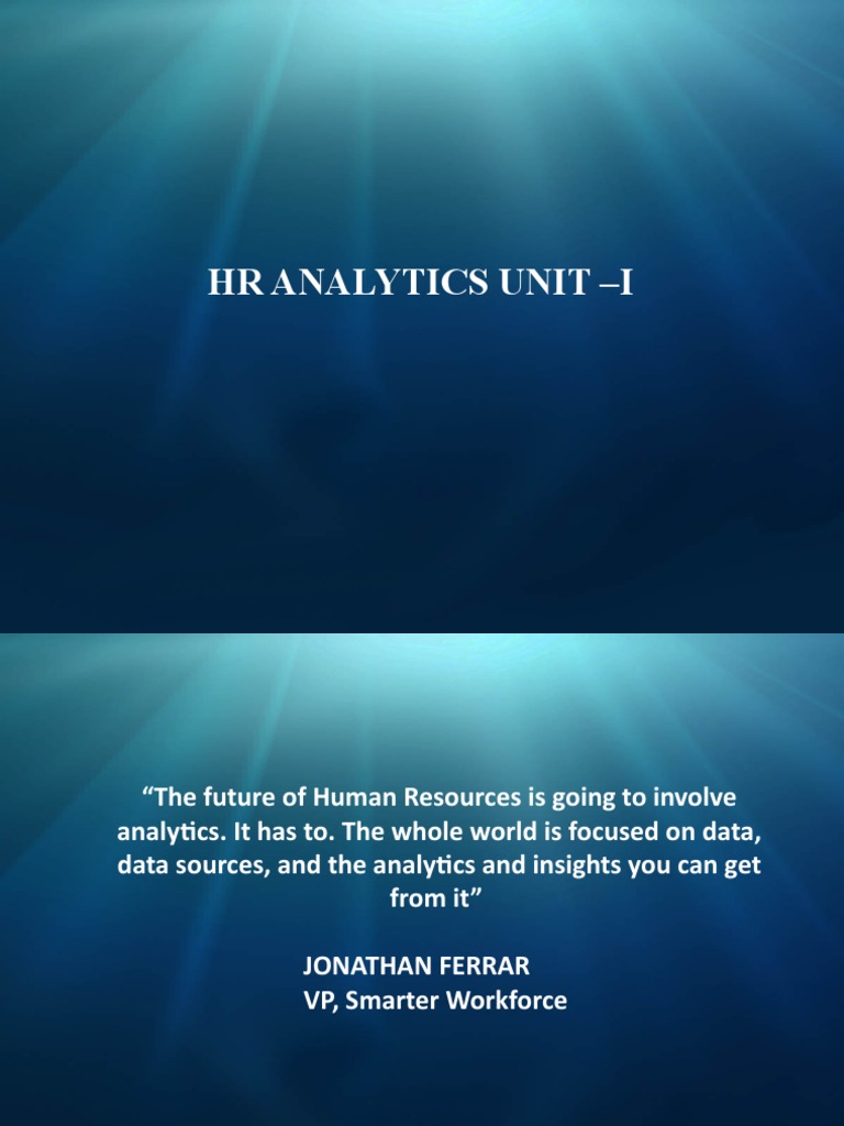 Hr Analytics Unit I Pdf Analytics Human Resource Management