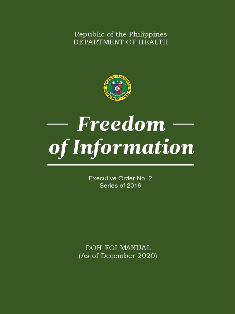 DOH Freedom of Information Manual | PDF | Freedom Of Information Laws ...