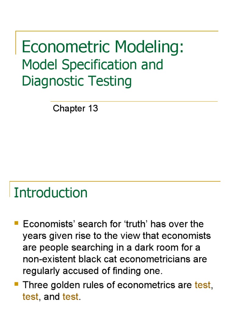 Econometric Model Specification Insights | PDF | Coefficient Of ...