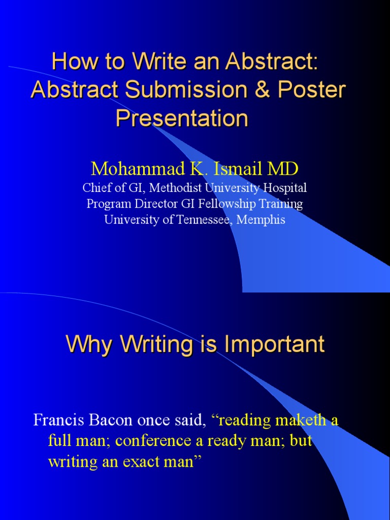 How To Write An Abstract: Abstract Submission & Poster Presentation ...