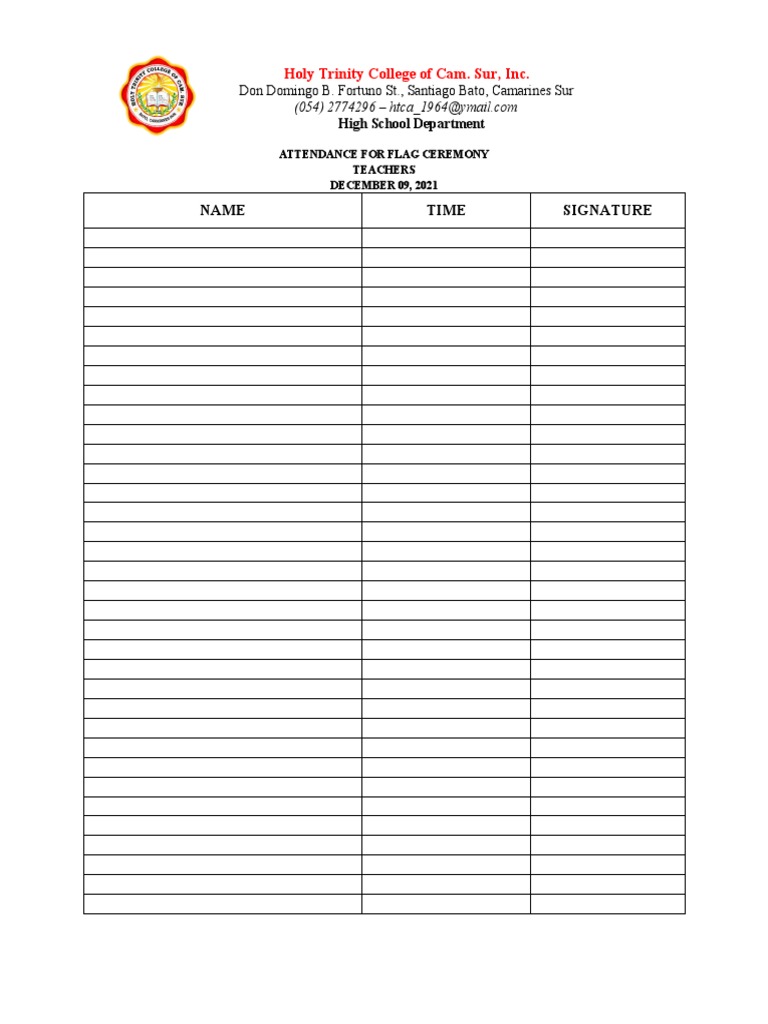 Flag Raising Ceremony Attendance | PDF