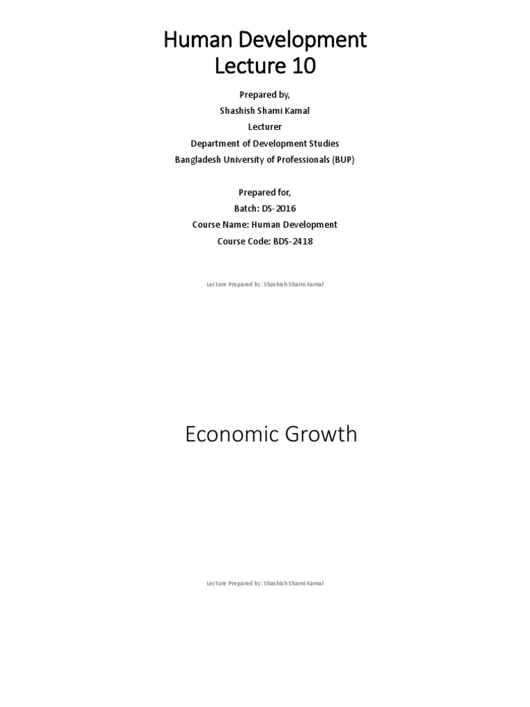 Lecture 10 Economic Growth | PDF | Economic Growth | Economies