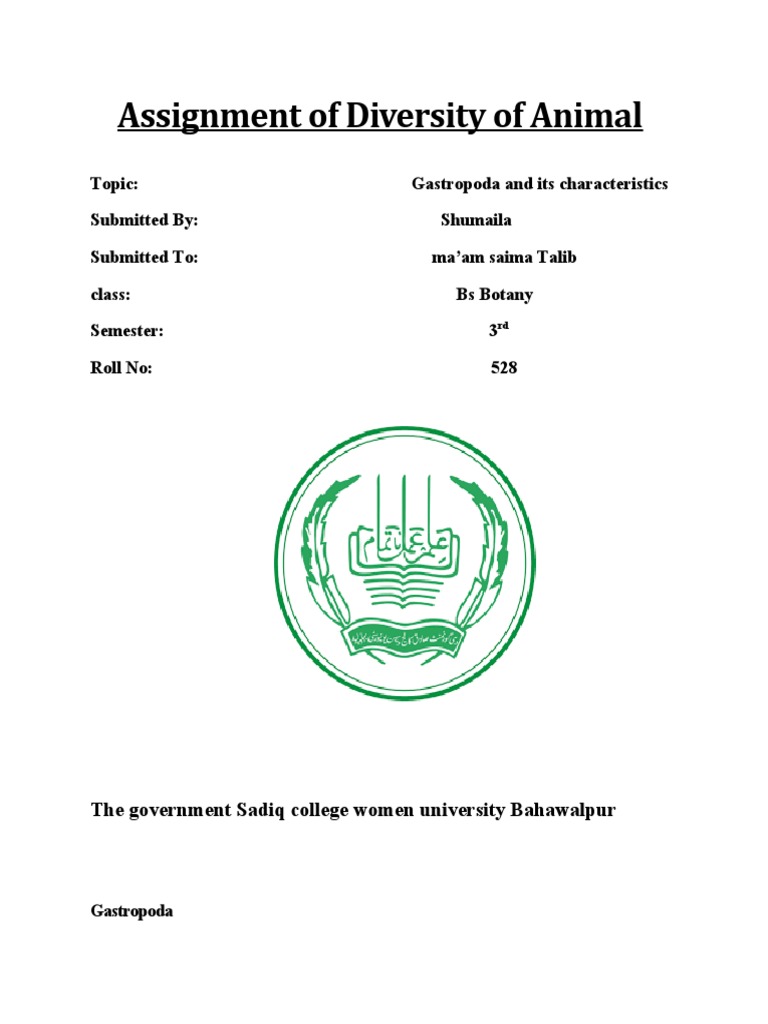 Assignment of Diversity of Animal | Download Free PDF | Molluscs ...