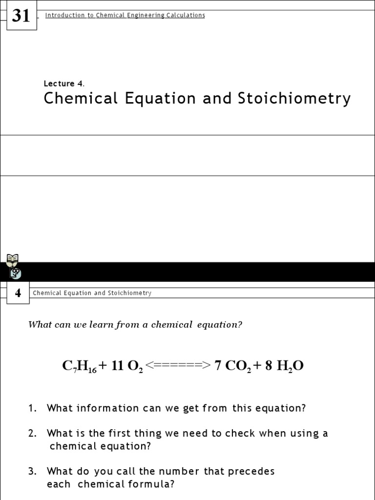 Chemical Equation and Stoichiometry: Introduction To Chemical ...