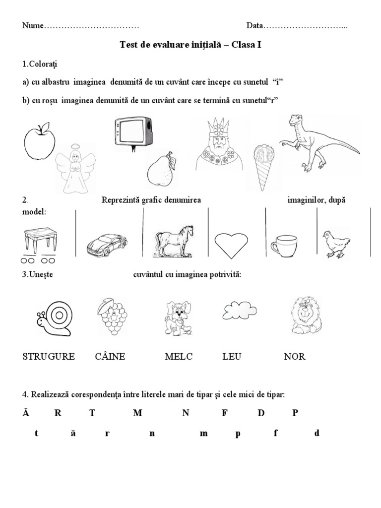 Evaluare Initiala CLR Cls I | PDF