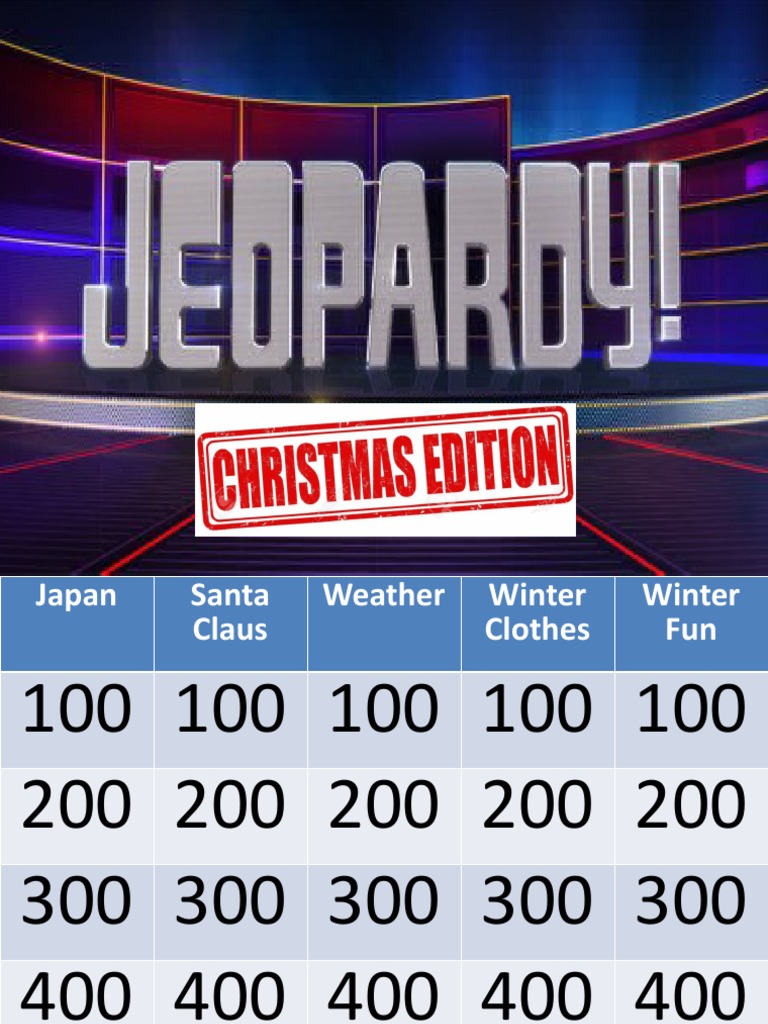 Christmas Jeopardy Games - 112655 | PDF | Santa Claus | Winter