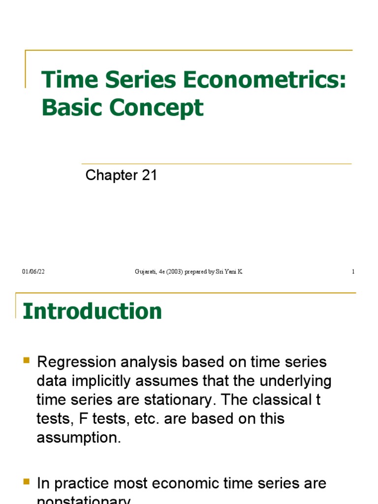 Ch21 Time Series Econometrics Basic Concept Pdf Stationary