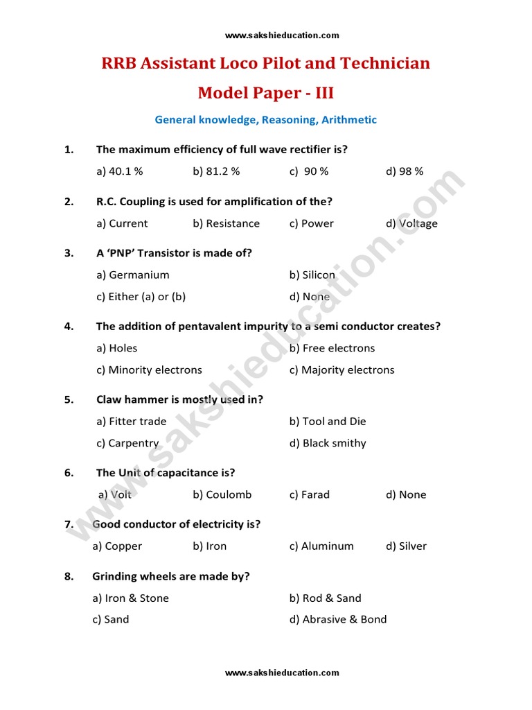 ALP Model Paper 3 | PDF | Gear | Force