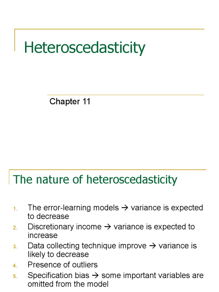 ch11 Heteroscedasticity | PDF | Heteroscedasticity | Ordinary Least Squares