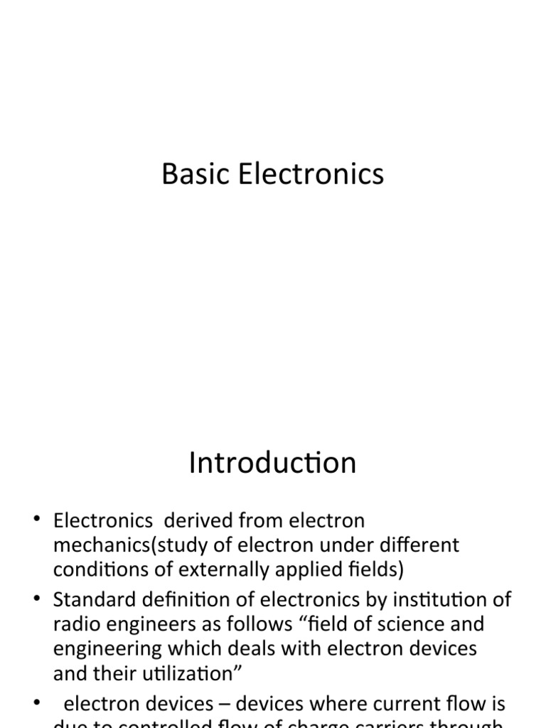 Basic Electronics | PDF