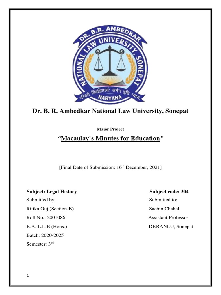 Macaulay's Minute For Education | PDF | English Language