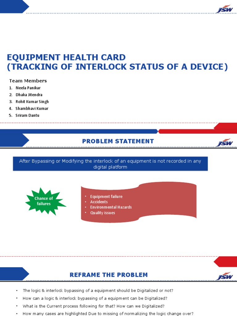 Equipment Health Card (Tracking of Interlock Status of A Device) | PDF ...