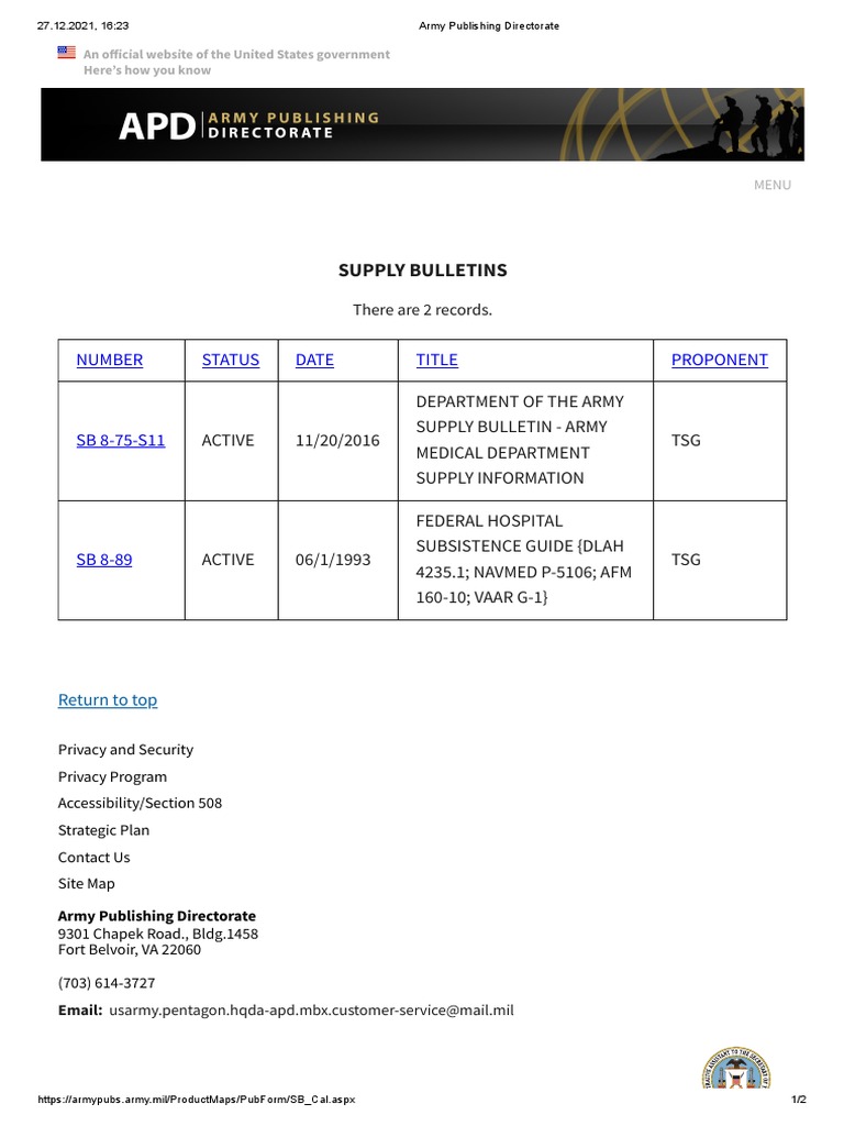 Army Supply Bulletins Overview | PDF | Accountability | Information Privacy