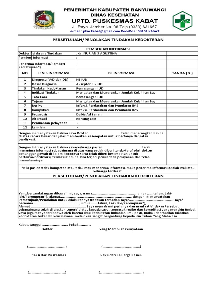 Inform Consent KB IUD | PDF