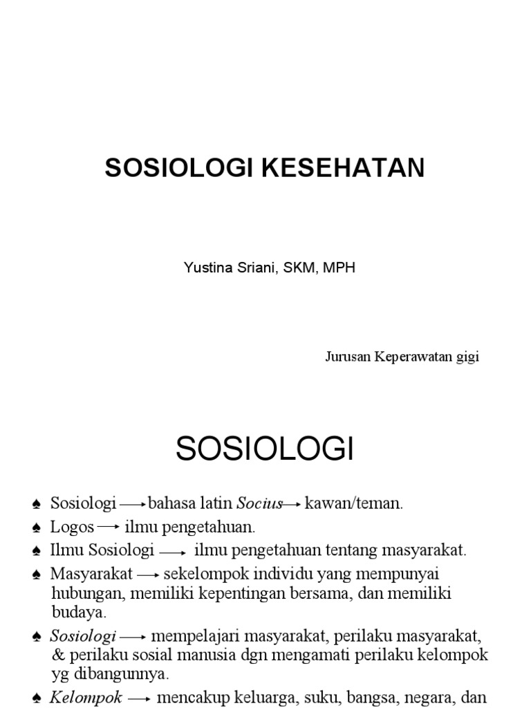 Sosiologi Kesehatan Tk I Pdf