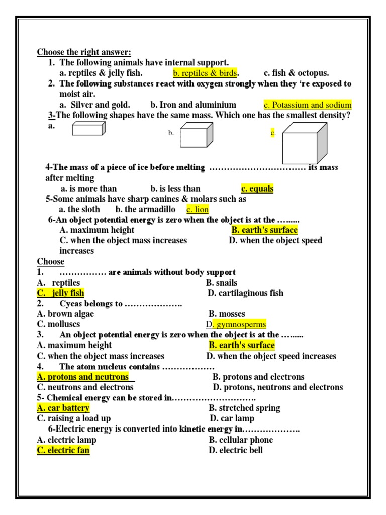 Analysis of a Science Exam with Multiple Choice Questions Covering ...