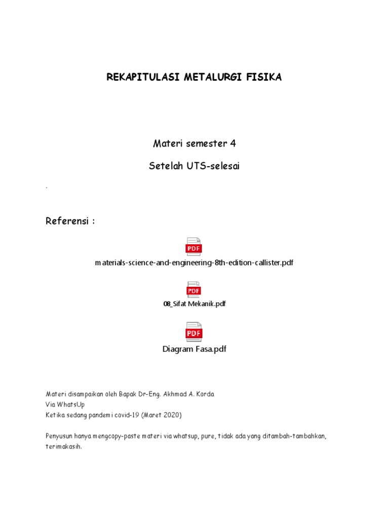 Rangkuman Metfis Uas 1 | PDF | Metode & Bahan Ajar | Sains & Matematika