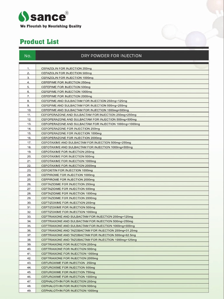 Product List - Sance Laboratories PVT LTD | PDF