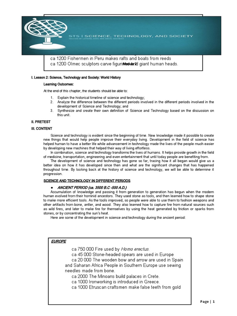 Module 2 STS | PDF | Printing Press | Renaissance